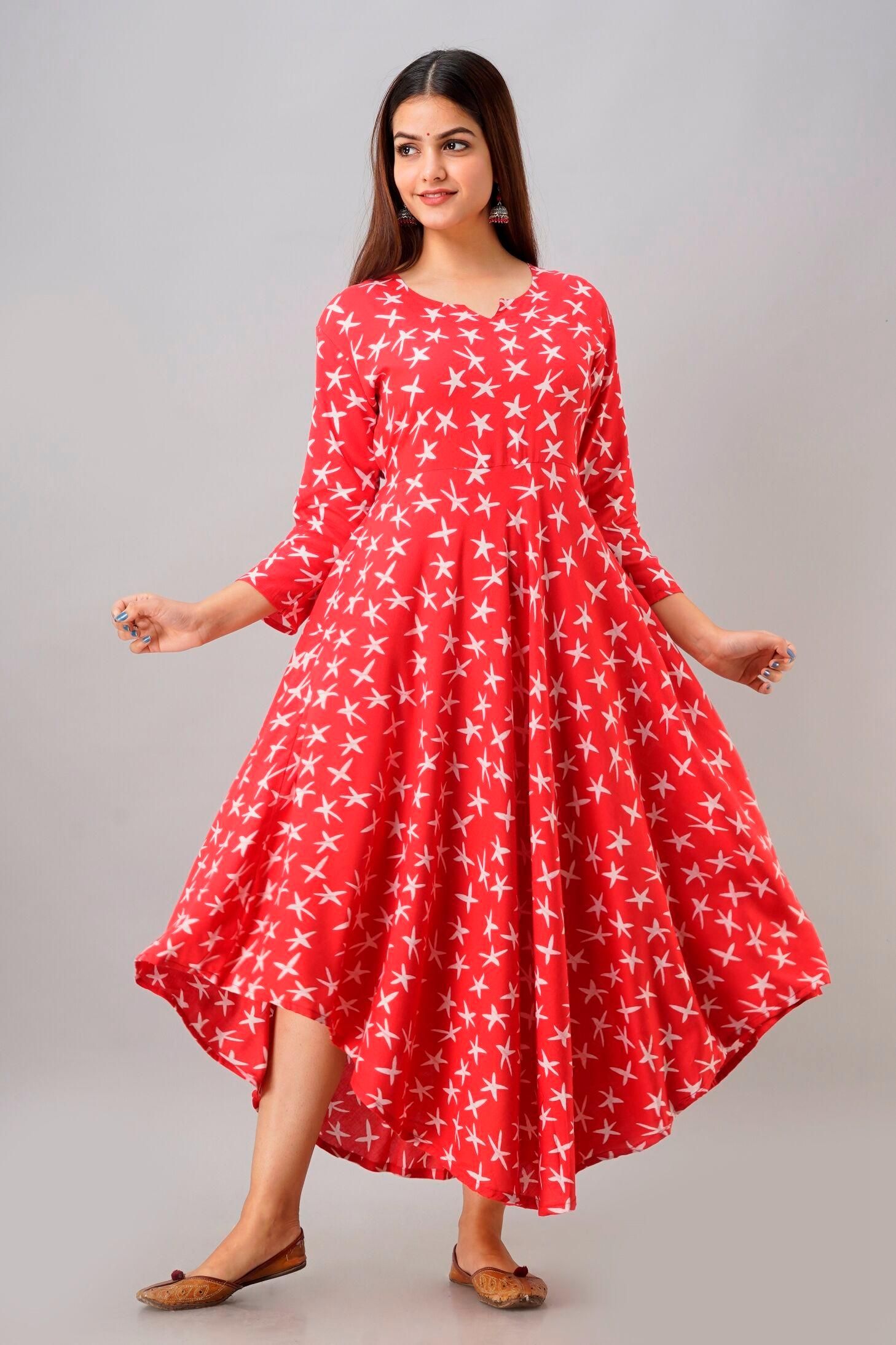 Gorgeous Star Printed Rayon Dress Zeronear